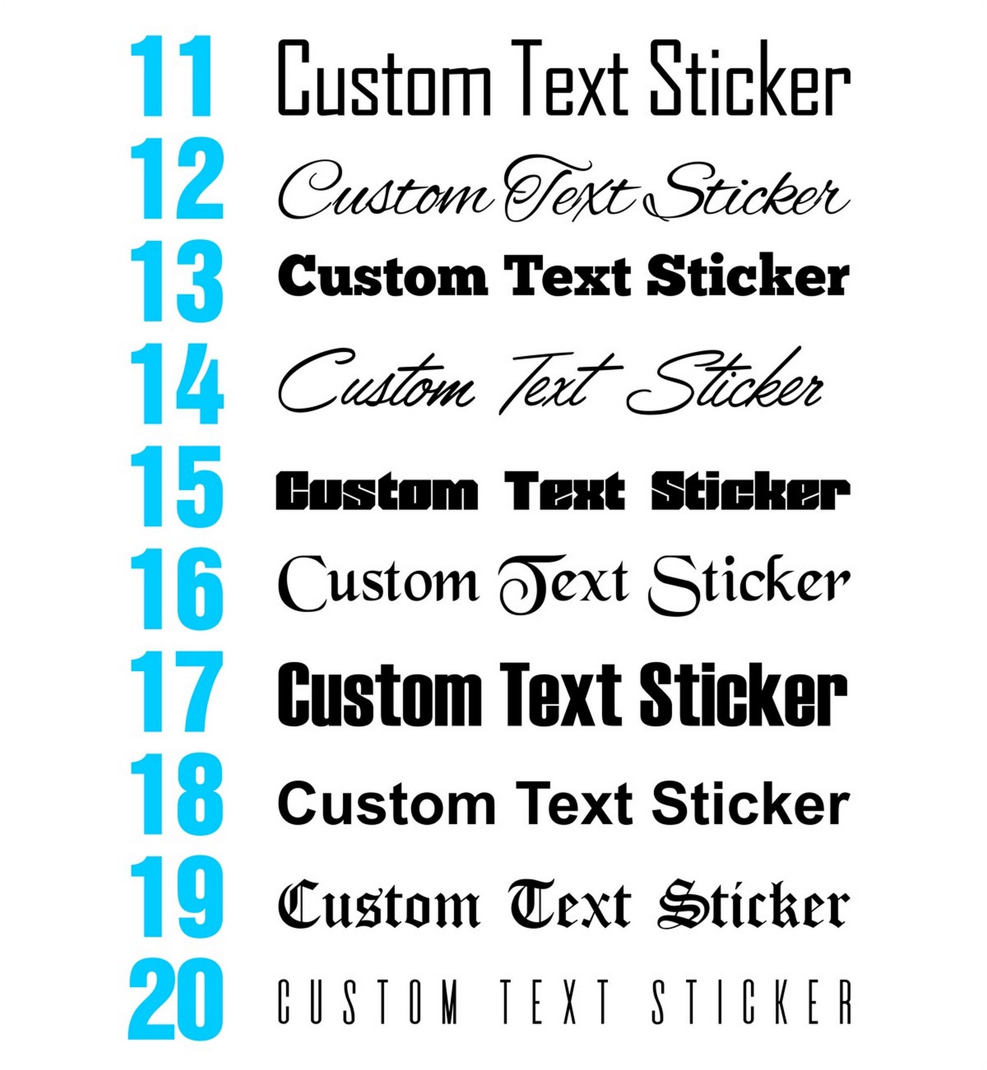 Custom Car Stickers Personalised Name Lettering Vinyl Decals | Etsy UK