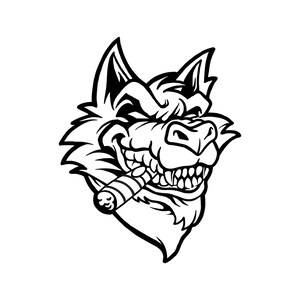 Angry Wolf Sticker Large Wolf Sticker Car Van Camper Truck Bodywork ...