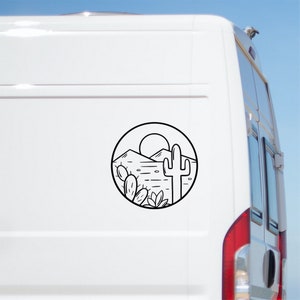 Desert Cactus Mountains Sticker Large Caravan Motorhome Stickers ...