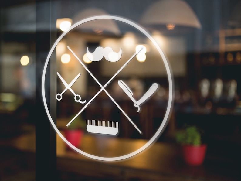 Barber Shop Window Sticker Barbershop Window Decal Display - Etsy