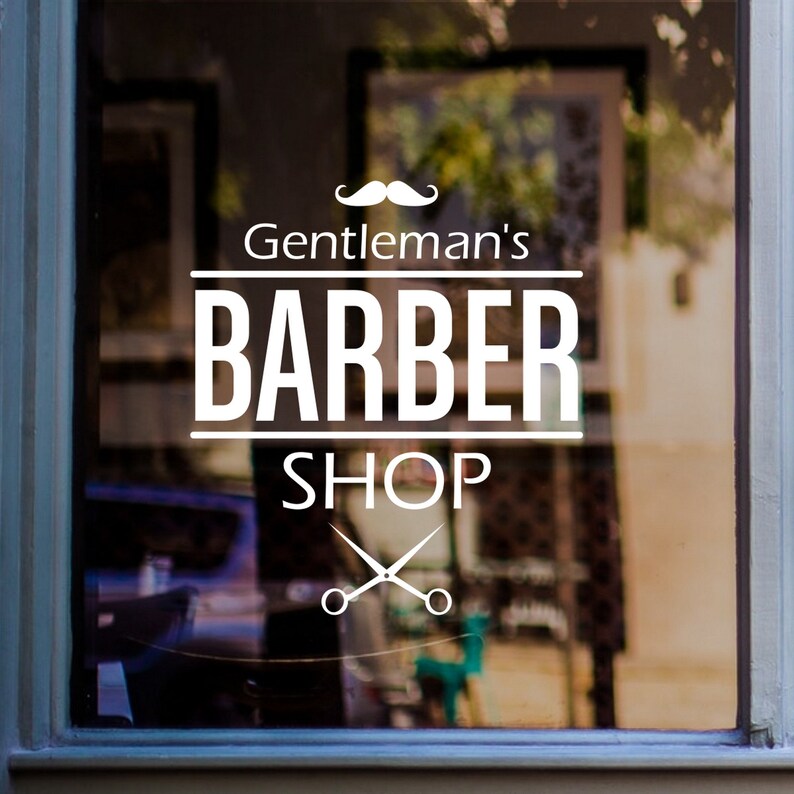 Barber Shop Window Sticker Barbershop Window Decal Display | Etsy