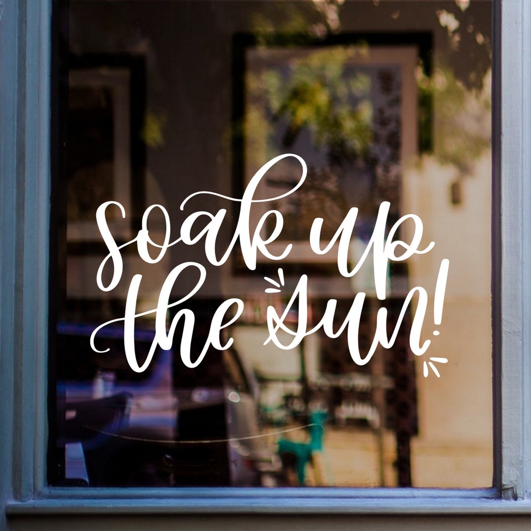 Soak up the Sun Summer Shop Window Sticker Vinyl Decal Retail Display ...