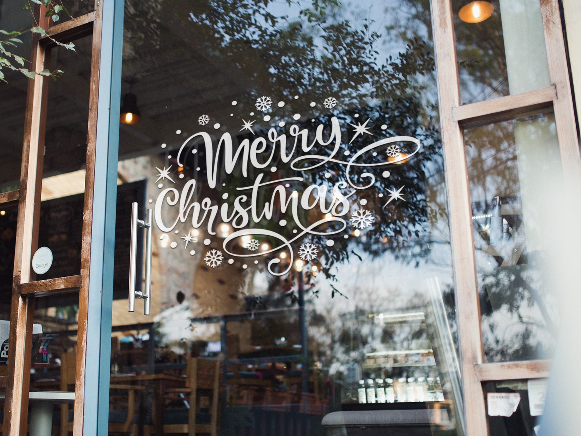 Merry Christmas Sticker for Windows Xmas Shop Display Christmas Window ...