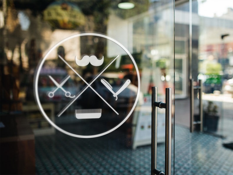 Barber Shop Window Sticker Barbershop Window Decal Display - Etsy