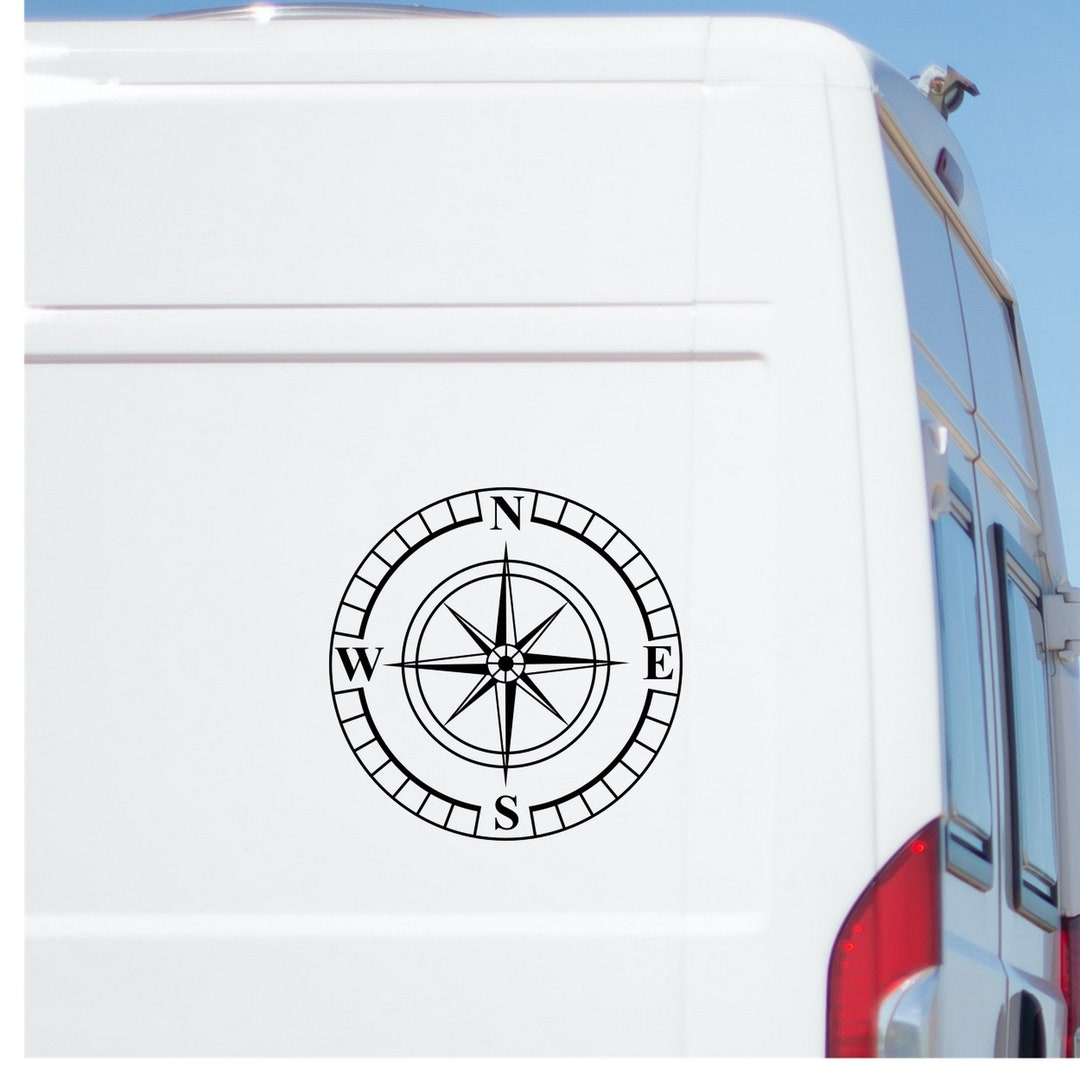 Large Compass Sticker | Caravan Motorhome Camper Van Sticker | RV Truck ...