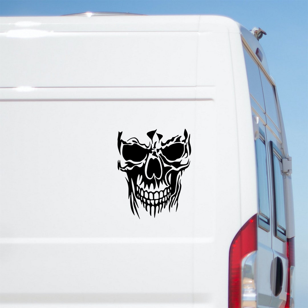 Skull Sticker, Large Caravan Motorhome Stickers RV Truck Decal Horsebox ...