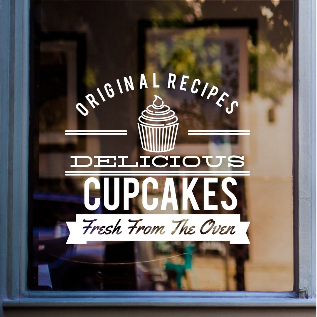 Bakery Shop Window Sticker Delicious Cupcakes Café Restaurant Vinyl ...