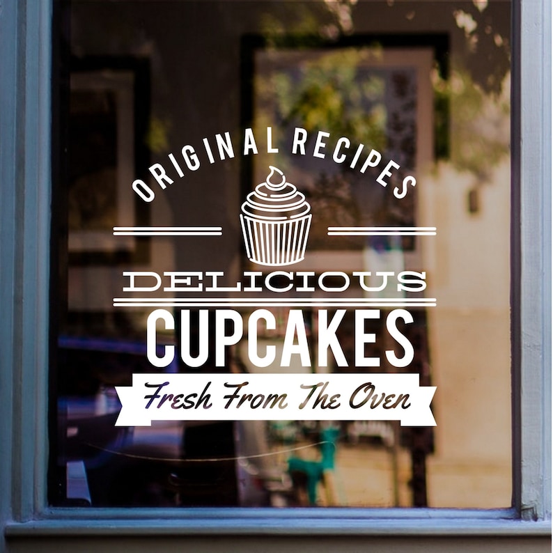 Bakery Shop Window Sticker Delicious Cupcakes Café Restaurant - Etsy