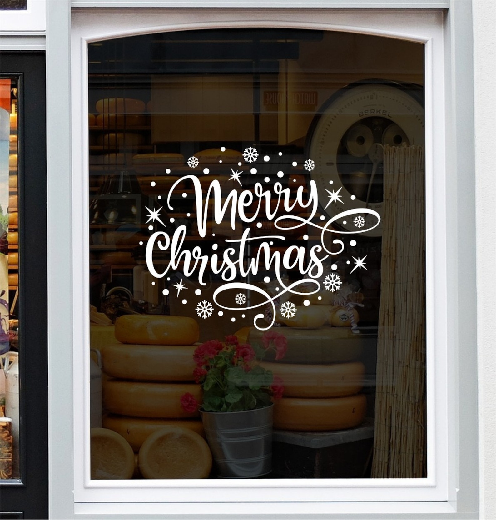 Merry Christmas Sticker for Windows Xmas Shop Display Christmas Window ...