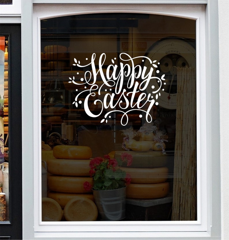 Happy Easter Shop Window Sticker Easter Retail Display Vinyl Decal - Etsy
