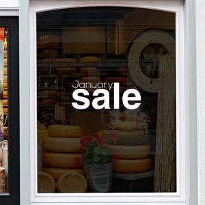 January Sale Shop Window Sticker Retail Display Store Front Vinyl Decal ...