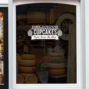 Bakery Shop Window Sticker Delicious Cupcakes Café Restaurant Vinyl ...
