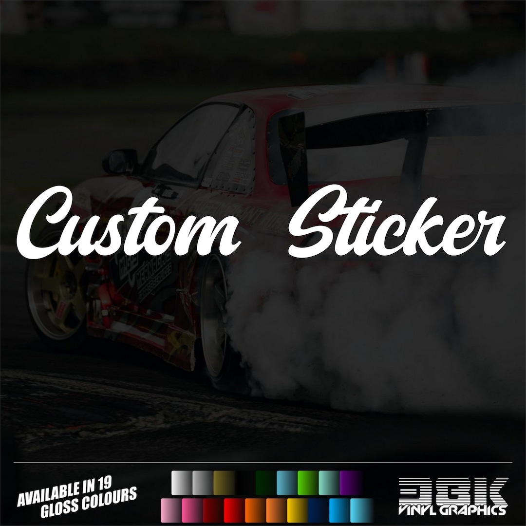 Custom Text Stickers | Personalised Name Decal | JDM Drift Van Camper ...