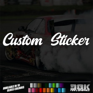 Custom Text Stickers Personalised Name Decal JDM Drift Van Camper ...