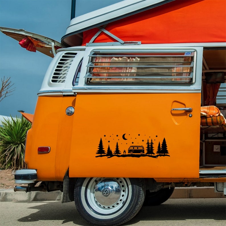 Camper Van Sticker: Adventure Forest Scene Vinyl Decal - Etsy