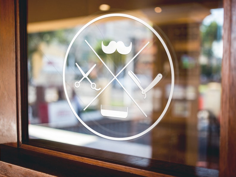 Barber Shop Window Sticker Barbershop Window Decal Display - Etsy