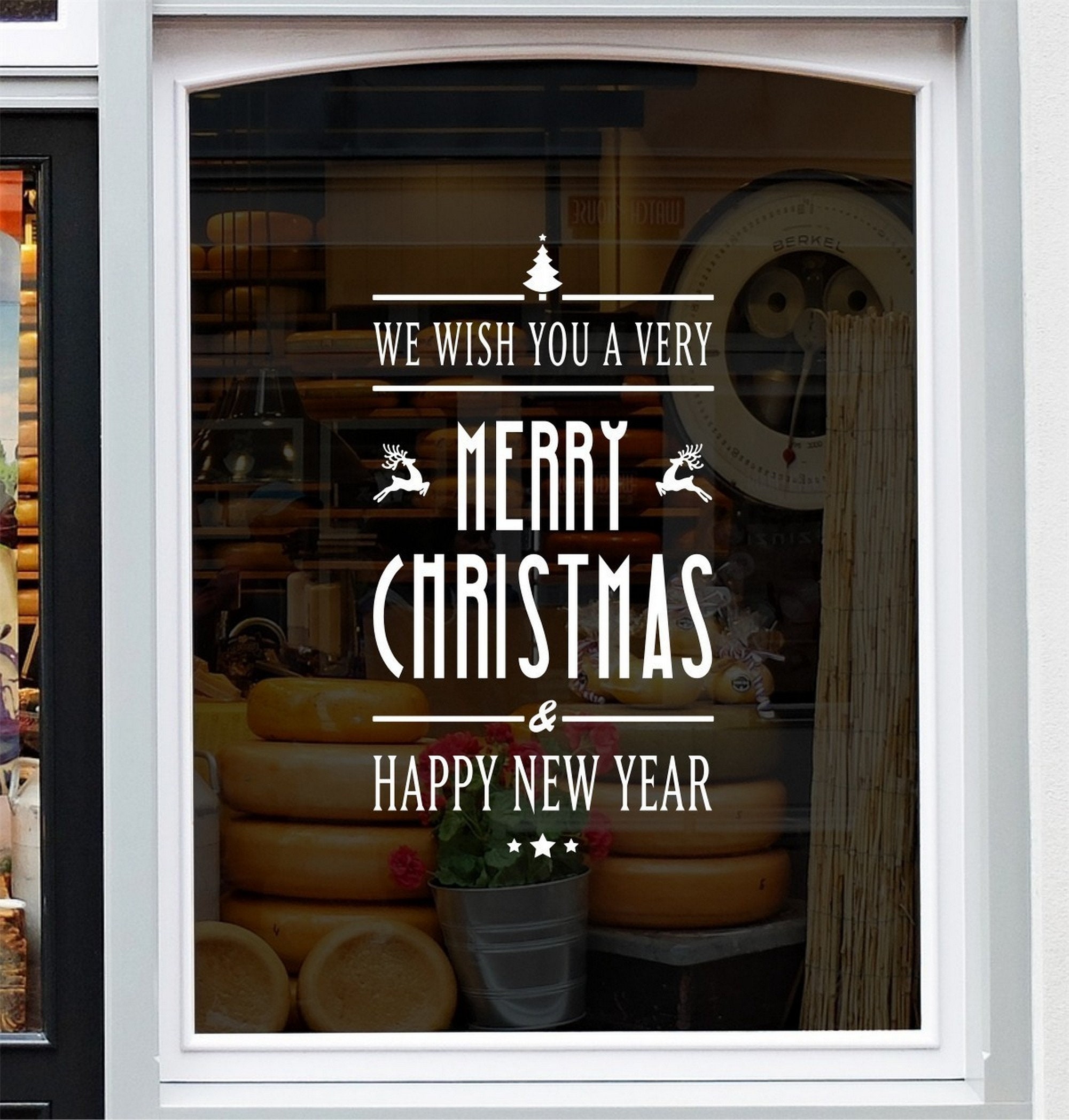 Christmas Window Decal Large Window Sticker Xmas Shop Decoration Decals ...