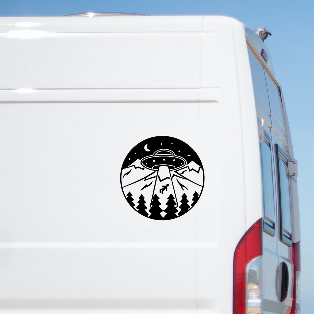 Alien Abduction Sticker, Aliens UFO Funny Caravan Motorhome Stickers ...