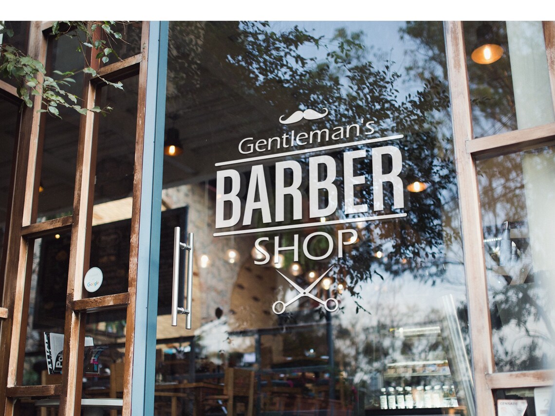 Barber Shop Window Sticker Barbershop Window Decal Display | Etsy
