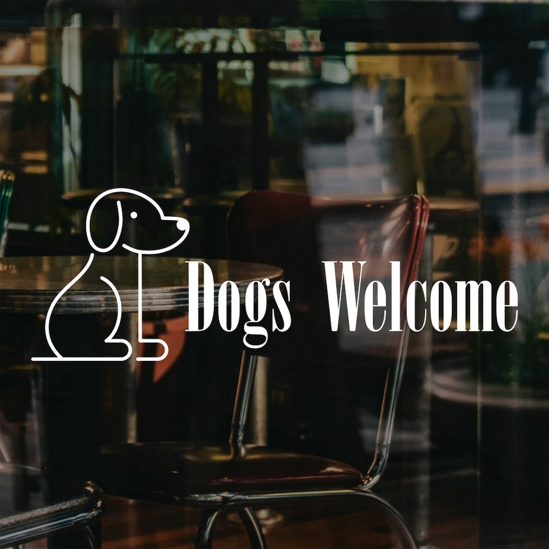 Dogs Welcome Window Sticker Pet Shop Home Vinyl Decal - Etsy