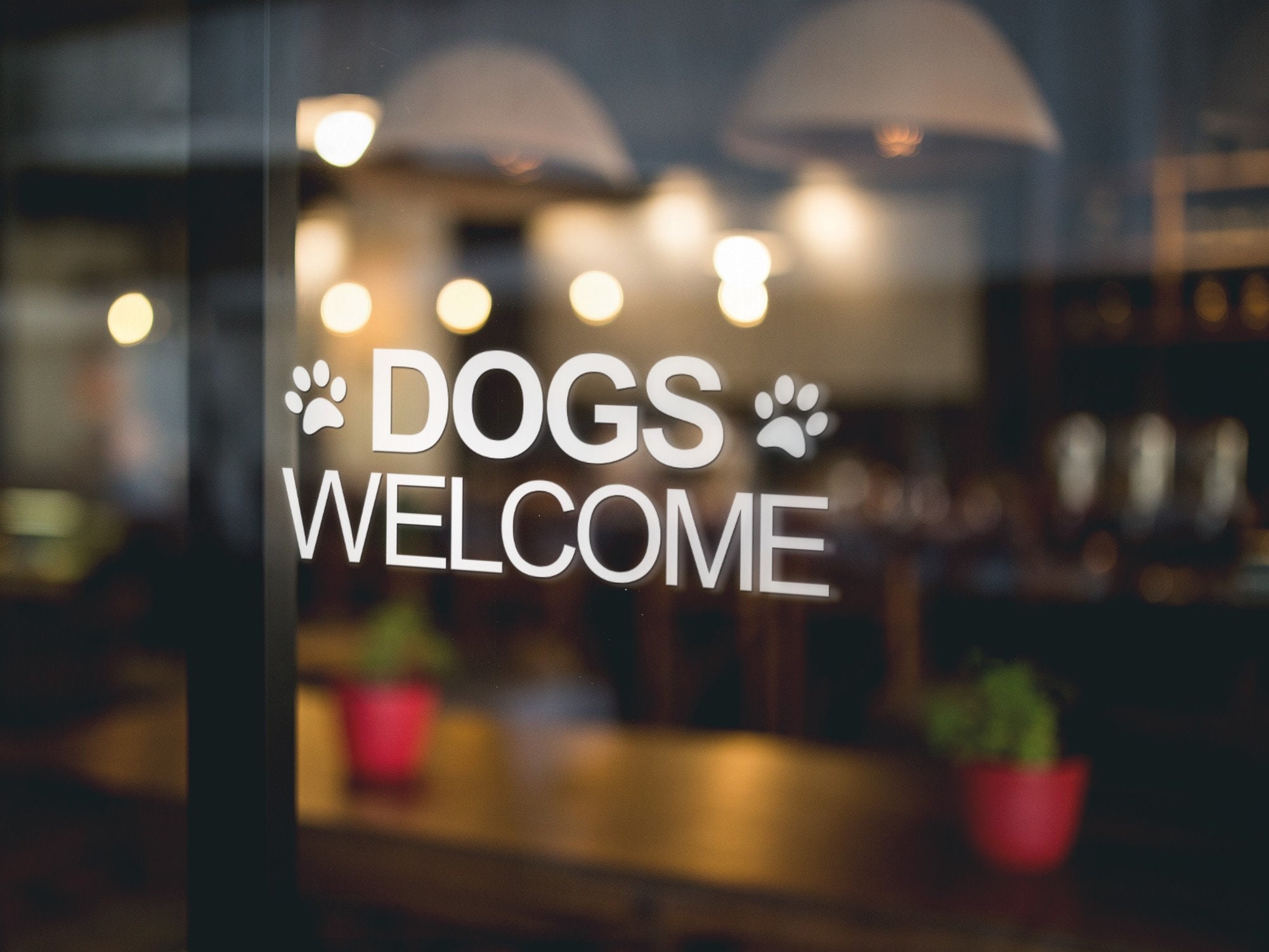 Dogs Welcome Window Sticker Pet Shop Home Vinyl Decal - Etsy UK