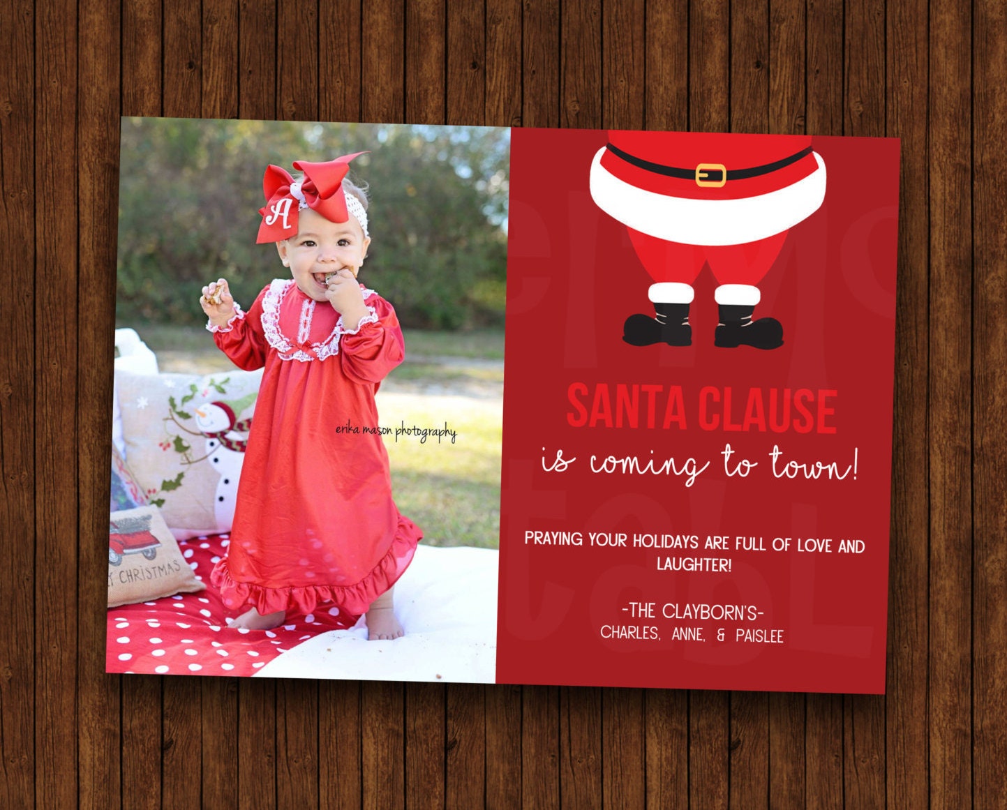 Santa Christmas Card - Etsy