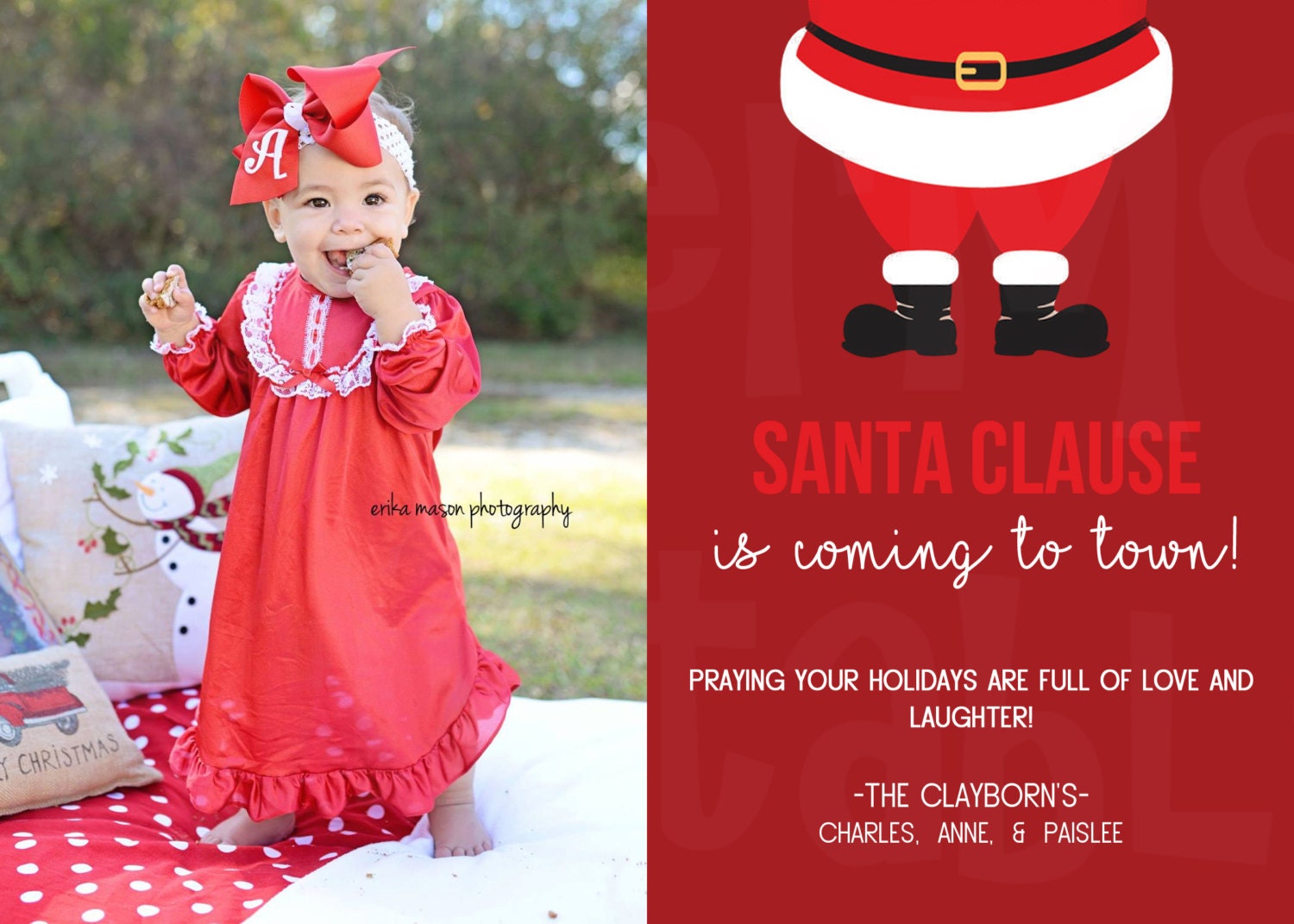 Santa Christmas Card - Etsy