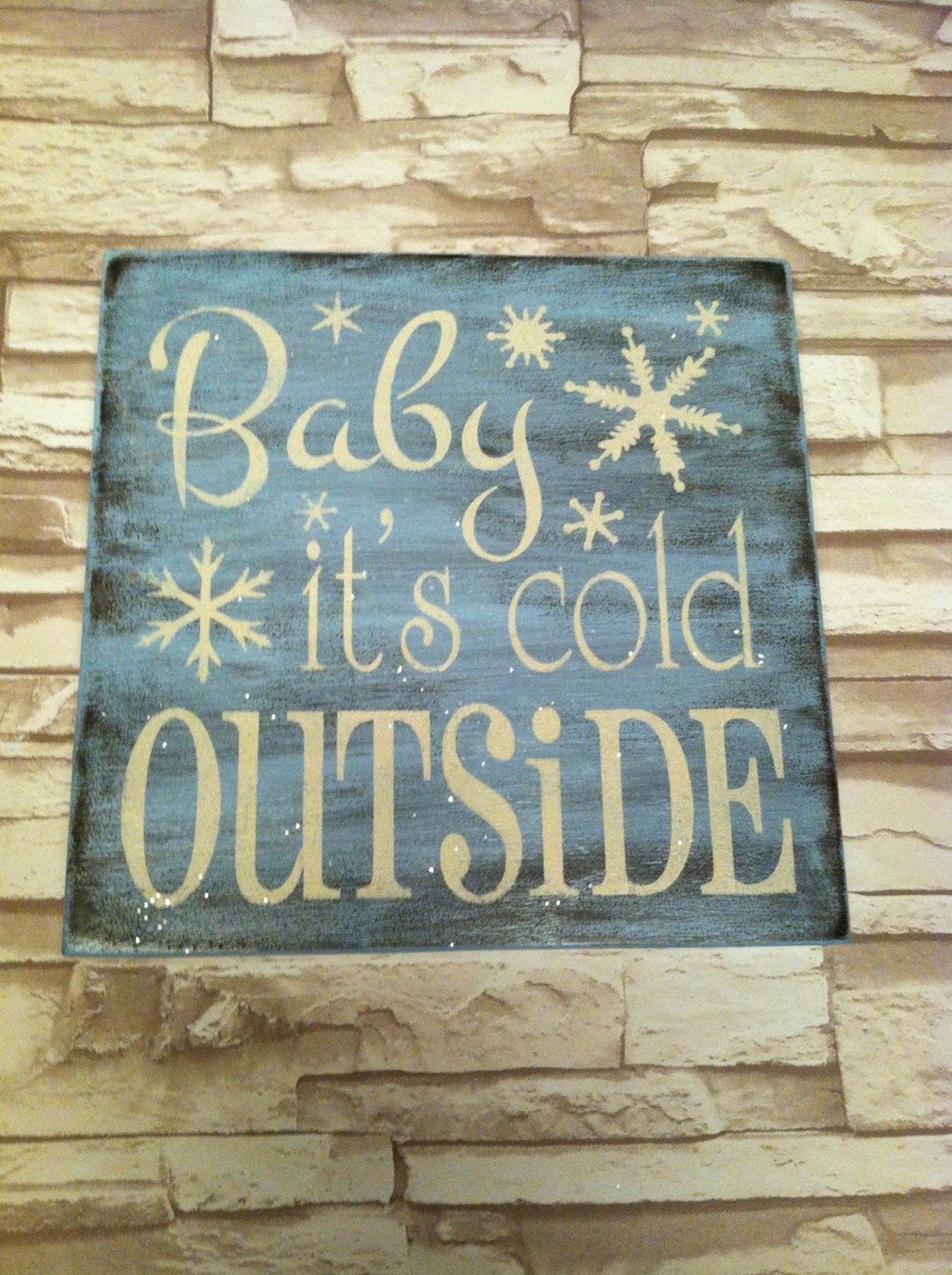 Baby It's Cold Outside Winter Christmas Wooden Primitive - Etsy