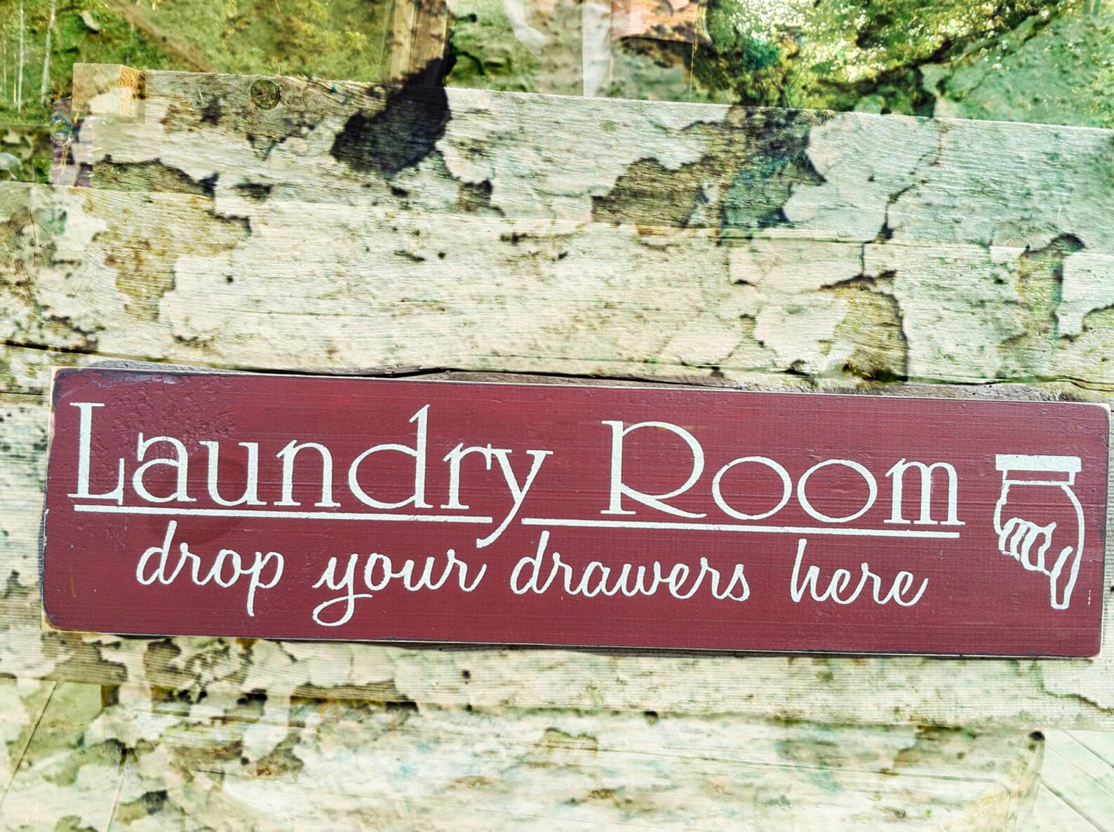 Laundry Room Drop Your Drawers Here.. Painted Wood Sign | Etsy