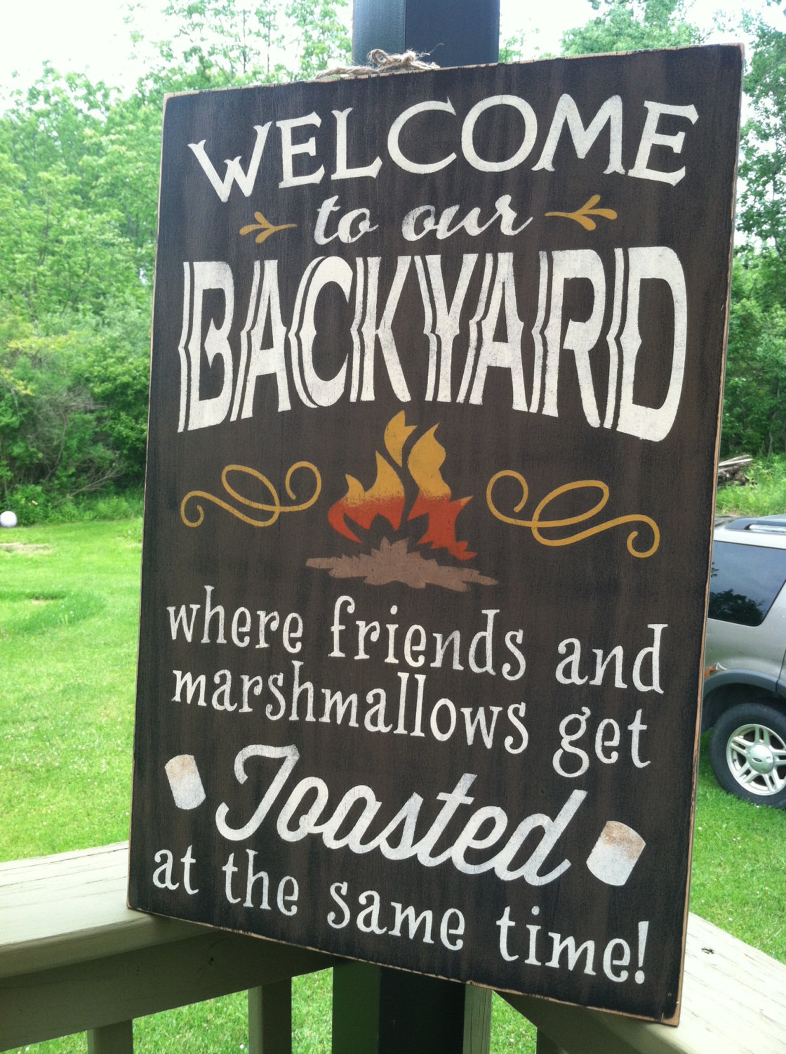 LARGE 16 X 24 in Welcome to Our BACKYARD Where Friends and - Etsy