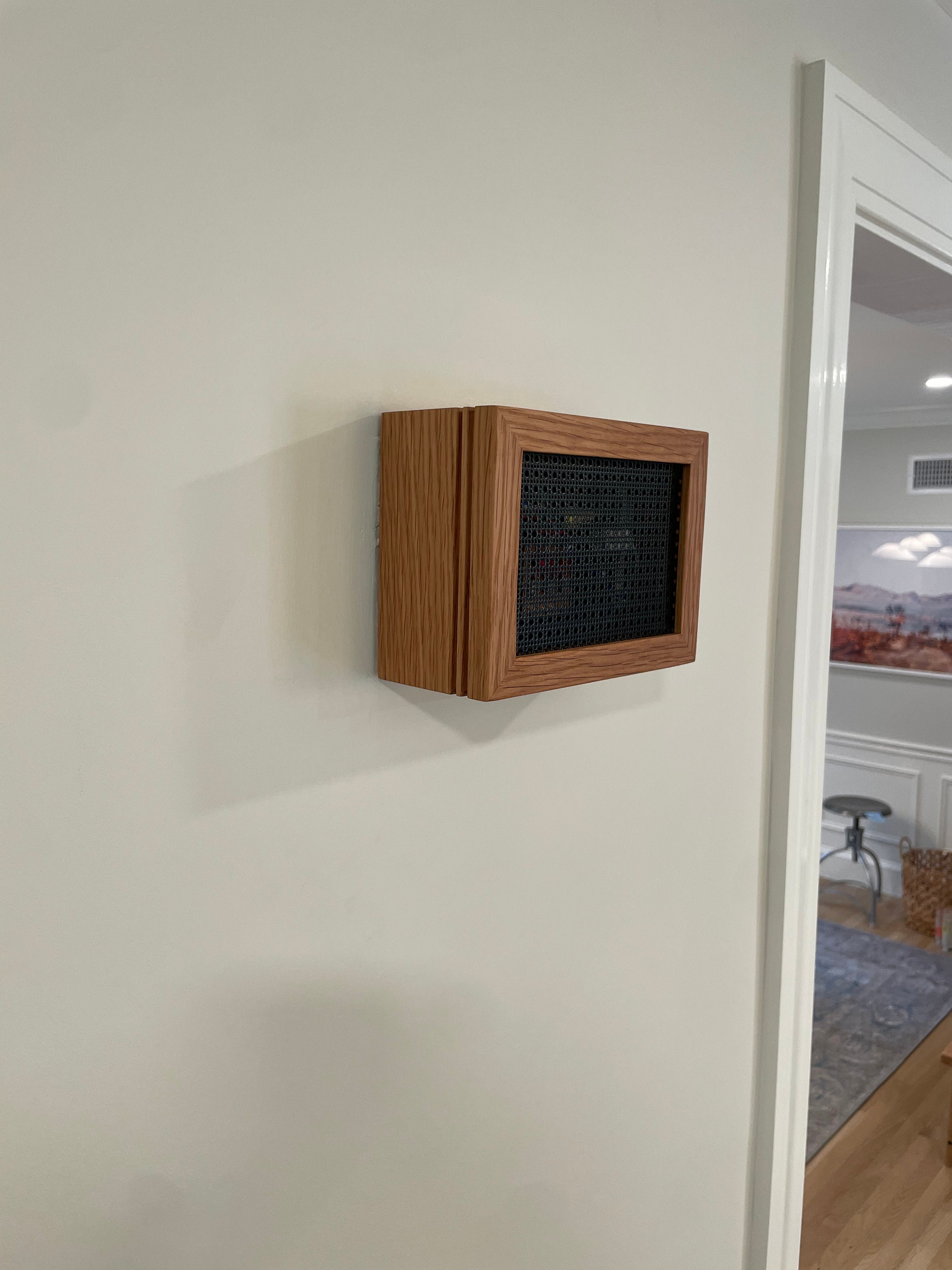 Solid White Oak Doorbell Cover With Black Detail | Handcrafted Fully ...