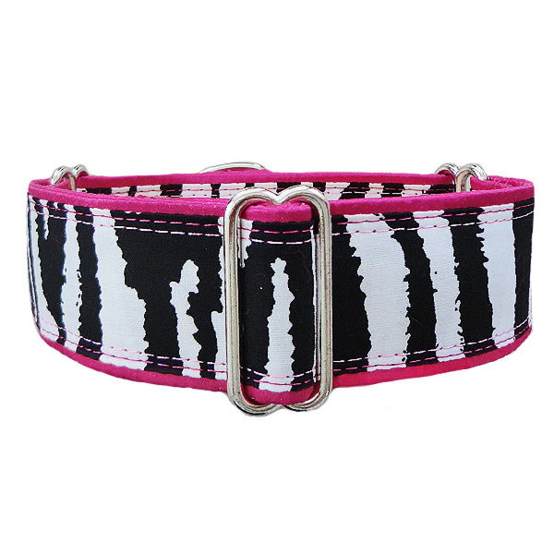 White Tiger/ Zebra Print! Adjustable Martingale Dog Collar, Greyhound ...