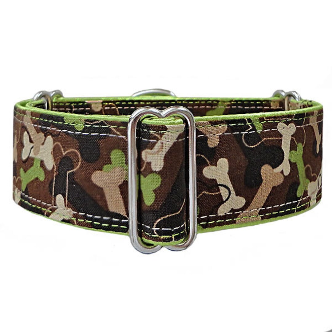 Camo Bones Adjustable Martingale Dog Collar, Greyhound, Whippet ...