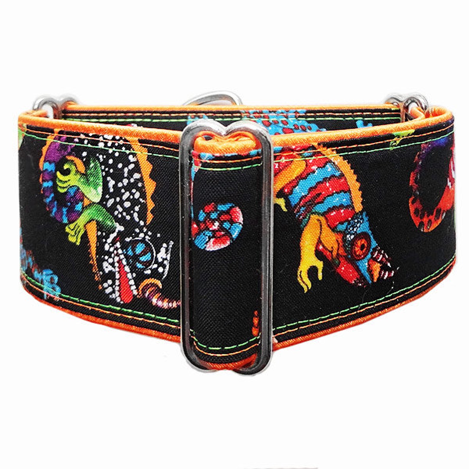 Geckos & Lizards! Adjustable Martingale Dog Collar, Greyhound Collar ...