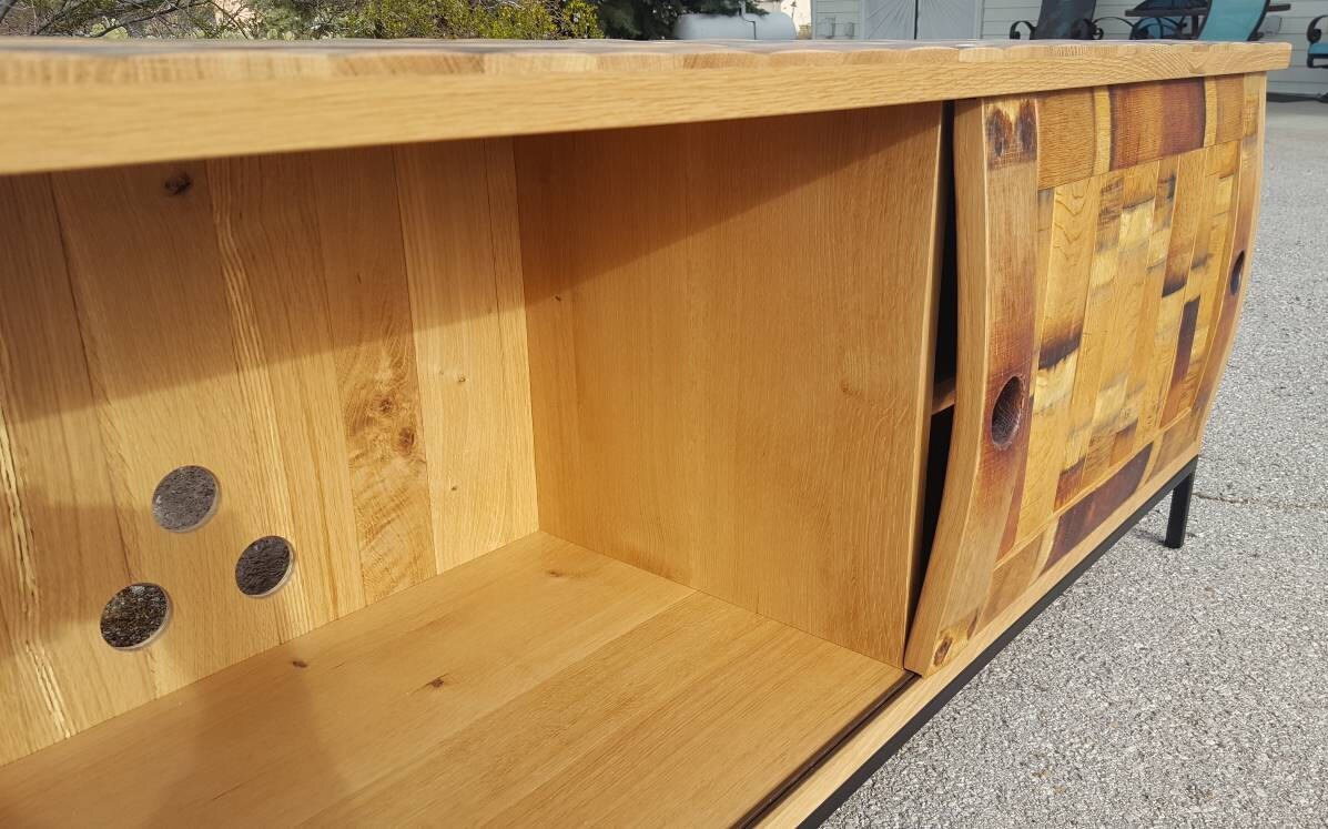 Wine Barrel Entertainment Console Cabinet Media Console TV Stand ...