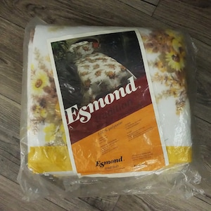 Vintage 70s ESMOND Floral Blanket New Old Stock 1970s Bohemian Hippie ...