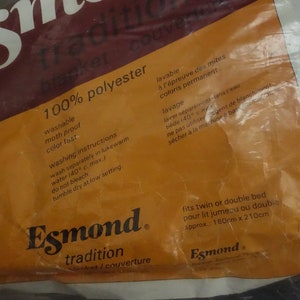 Vintage 70s ESMOND Floral Blanket New Old Stock 1970s Bohemian Hippie ...