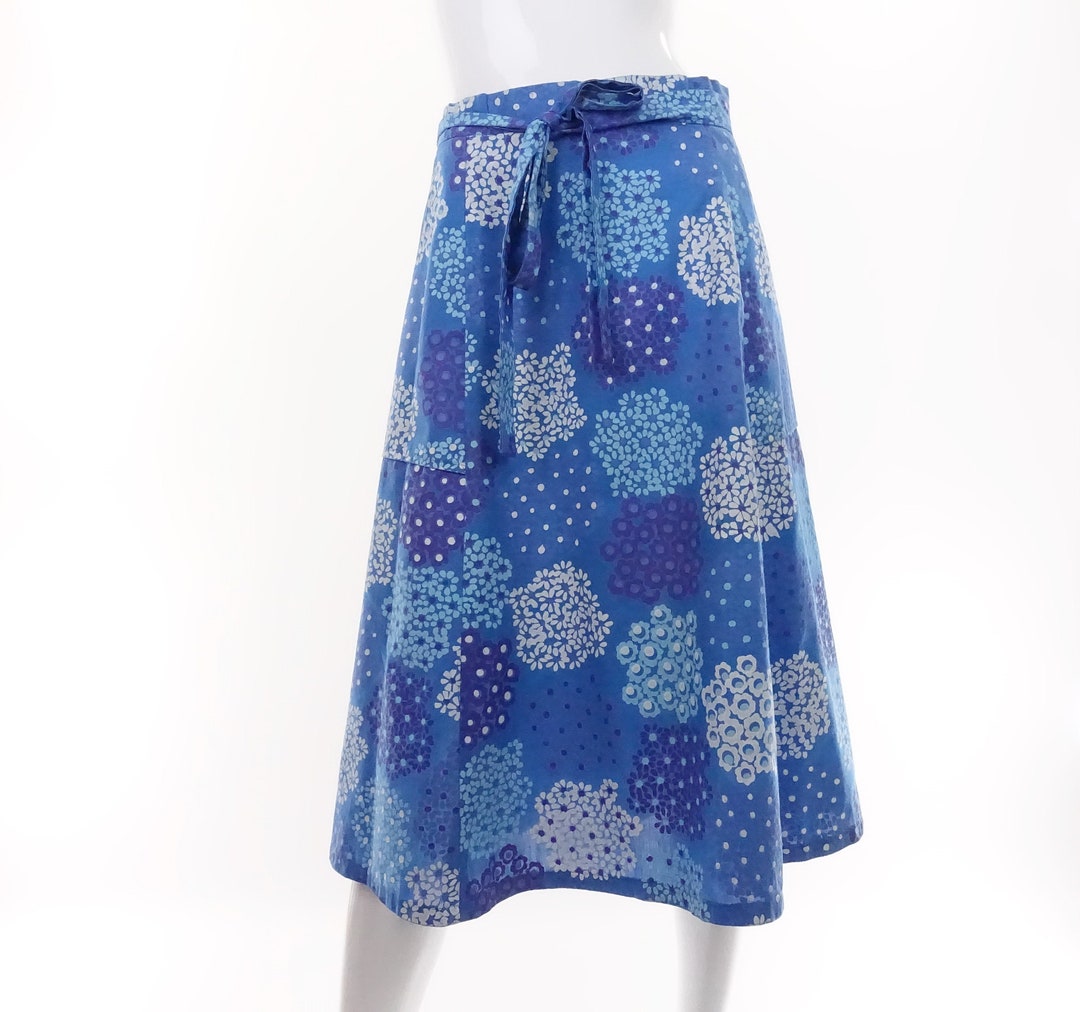 Ruth Clarage Hand Printed Original Wrap Skirt Vintage 70s Floral Sarong ...