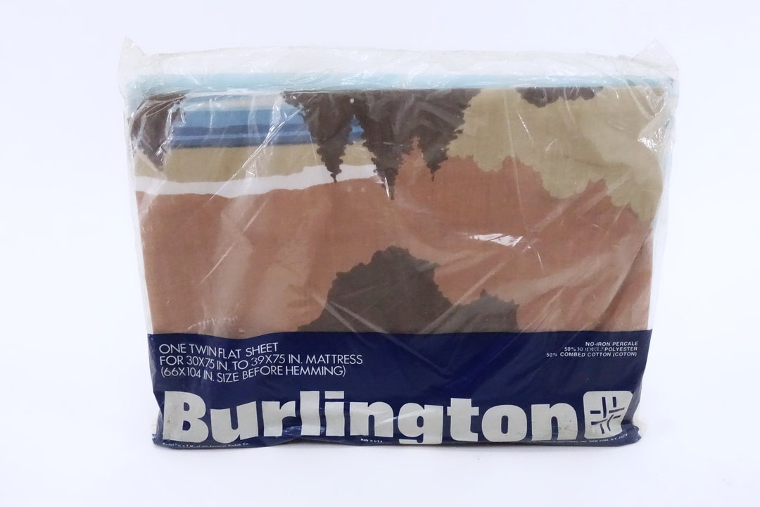 1970s Mountain Landscape Bed Sheet Twin Flat Bedsheet Burlington the ...