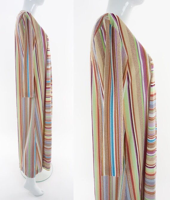 Vintage 70s Striped Terry Cloth House Dress 1970s St … - Gem