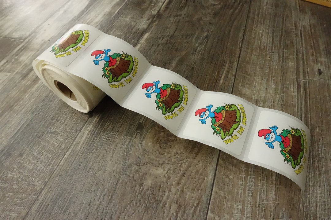 Vintage 80s Smurf Stickers Roll Peyo the Smurfs You're the Smurfiest ...