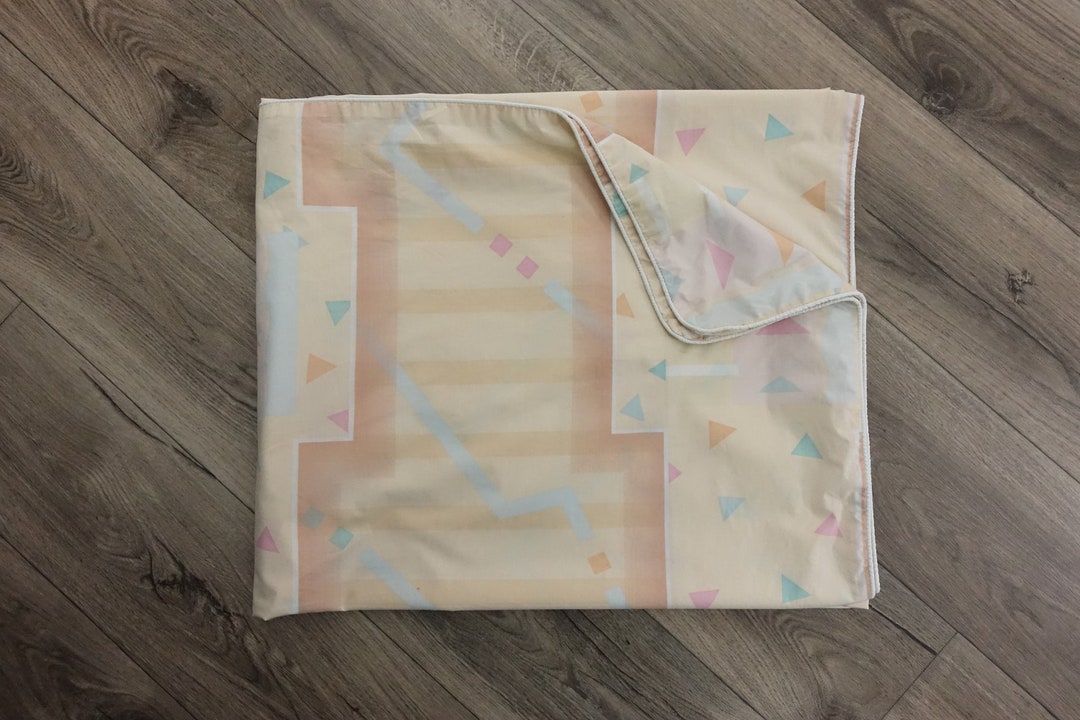 80s Pastel Geometric Print Duvet Cover Full / Double Wamsutta Retro ...