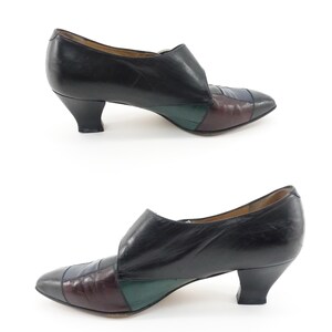 Vintage 90s Does 60s Mod Pilgrim Heels Calderone Italian Leather ...