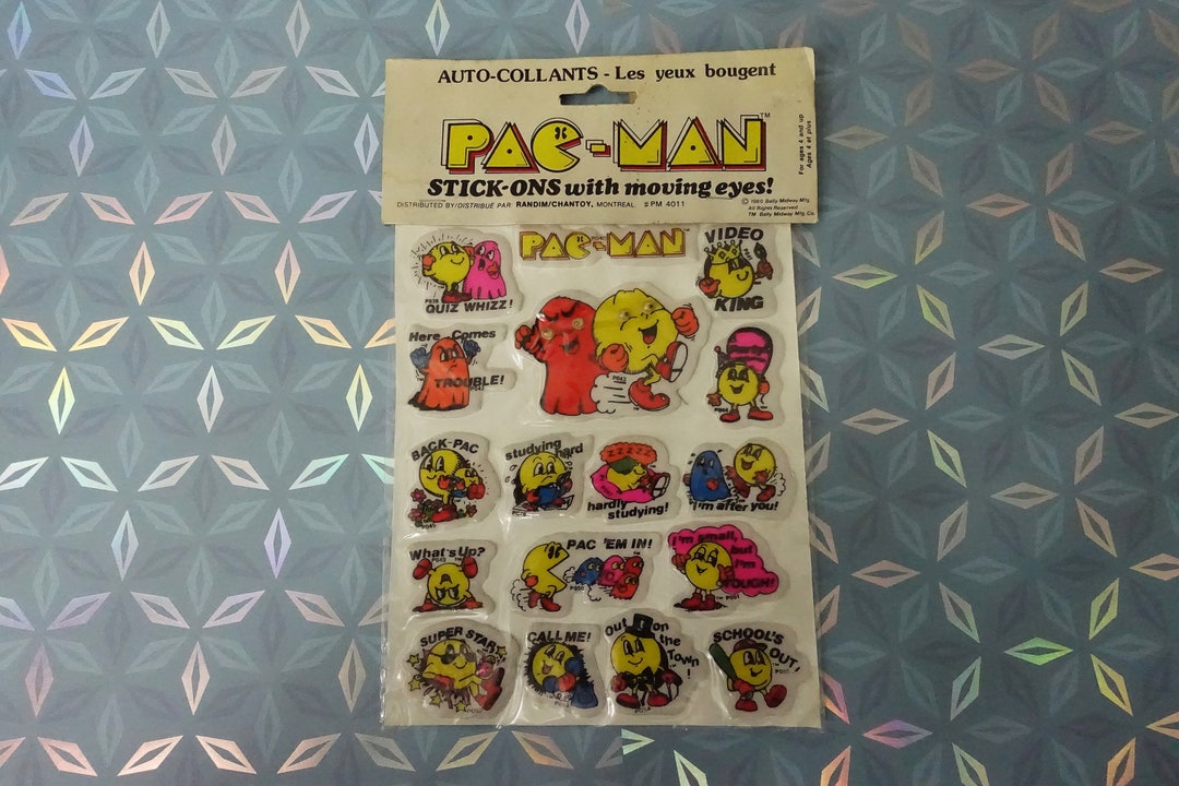1980 PAC-MAN Puffy Stickers With Moving Eyes Vintage 80s Pac - Etsy