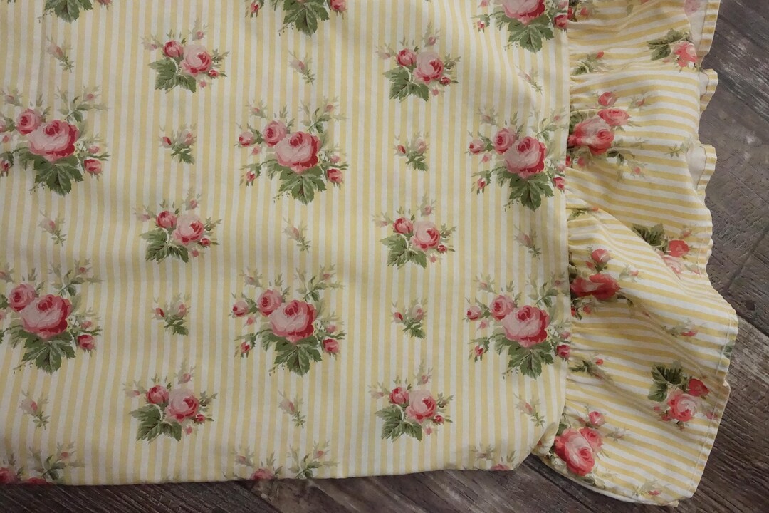 Vintage Ralph Lauren Sophie Brooke Yellow Stripe Floral Ruffle ...