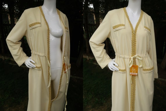 1960s 70s Robe Diamond Tea Dressing Gown Zip Front Ho… - Gem