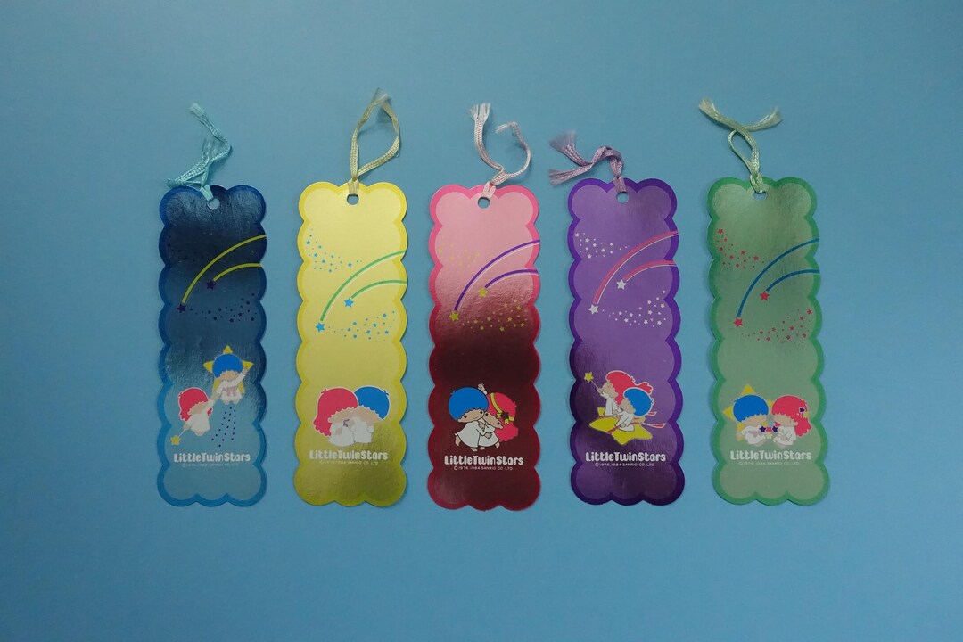 1980s Little Twin Stars Bookmark Set of 5 Vintage 80s Sanrio Bookmarks ...