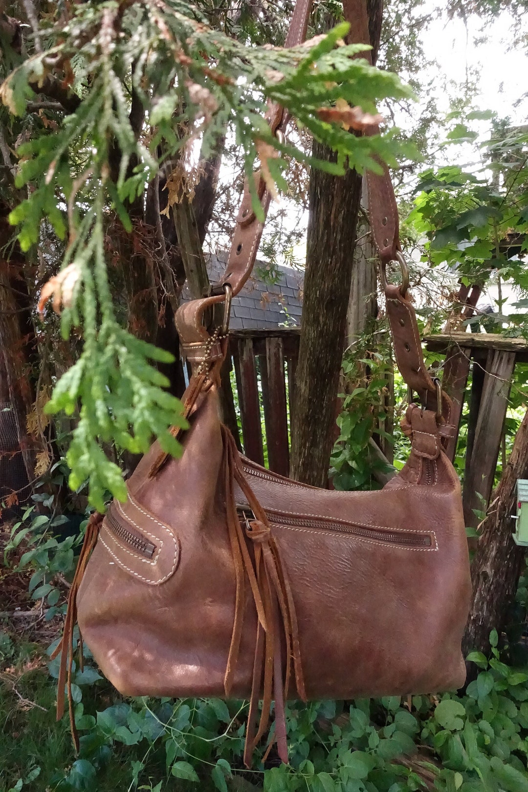 ROOTS Brown Leather Purse Vintage Tribe Leather Shoulder Bag Made in ...