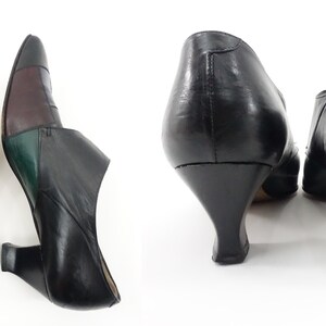 Vintage 90s Does 60s Mod Pilgrim Heels Calderone Italian Leather ...