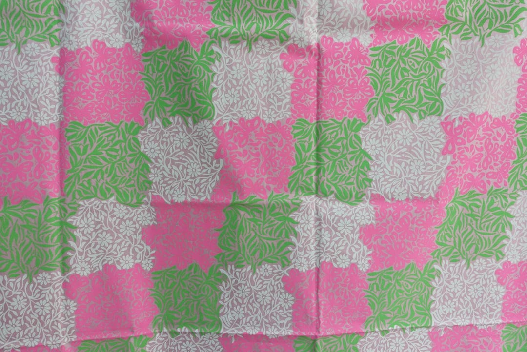 Vintage Key West Hand Print Fabric Amy by Peter Pell Butterfly Floral ...